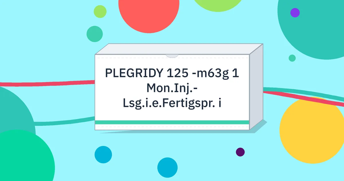 Symbolbild: Packung mit der Aufschrift PLEGRIDY 125 -m63g 1 Mon.Inj.-Lsg.i.e.Fertigspr. i (PZN 17448928) – Verfügbarkeit und Bezug in Apotheken in Frankfurt am Main
