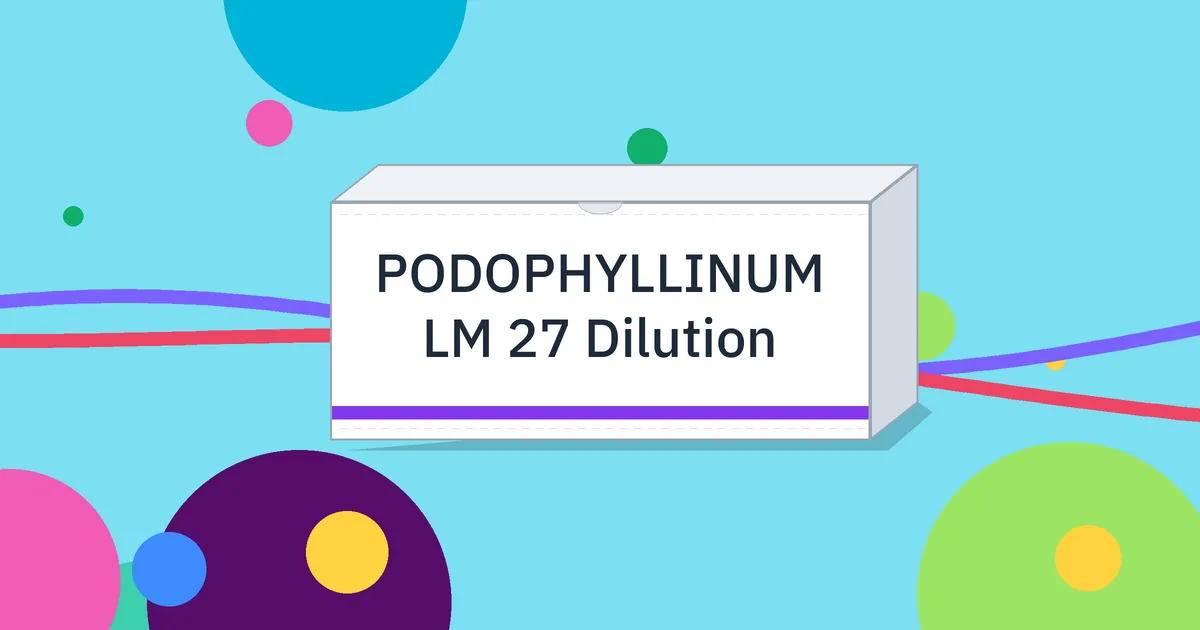 Symbolbild: Packung mit der Aufschrift PODOPHYLLINUM LM 27 Dilution (PZN 13661186) – Verfügbarkeit und Bezug in Apotheken in Frankfurt am Main