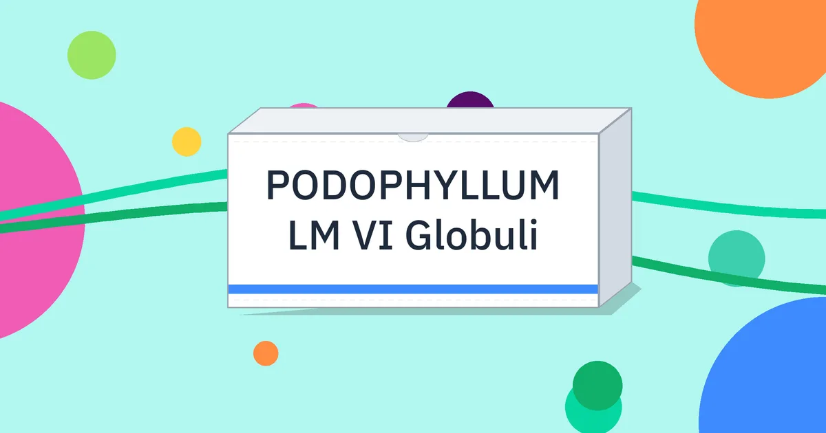 Symbolbild: Packung mit der Aufschrift PODOPHYLLUM LM VI Globuli (PZN 04508155) – Verfügbarkeit und Bezug in Apotheken in Frankfurt am Main