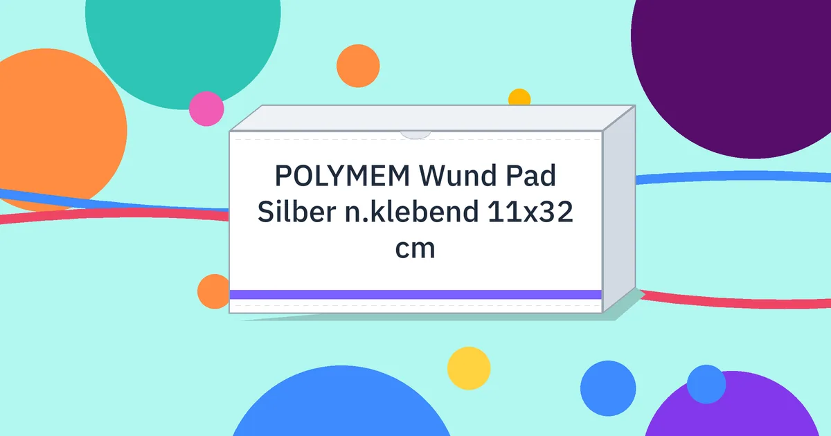 Symbolbild: Packung mit der Aufschrift POLYMEM Wund Pad Silber n.klebend 11x32 cm (PZN 02671661) – Verfügbarkeit und Bezug in Apotheken in Frankfurt am Main