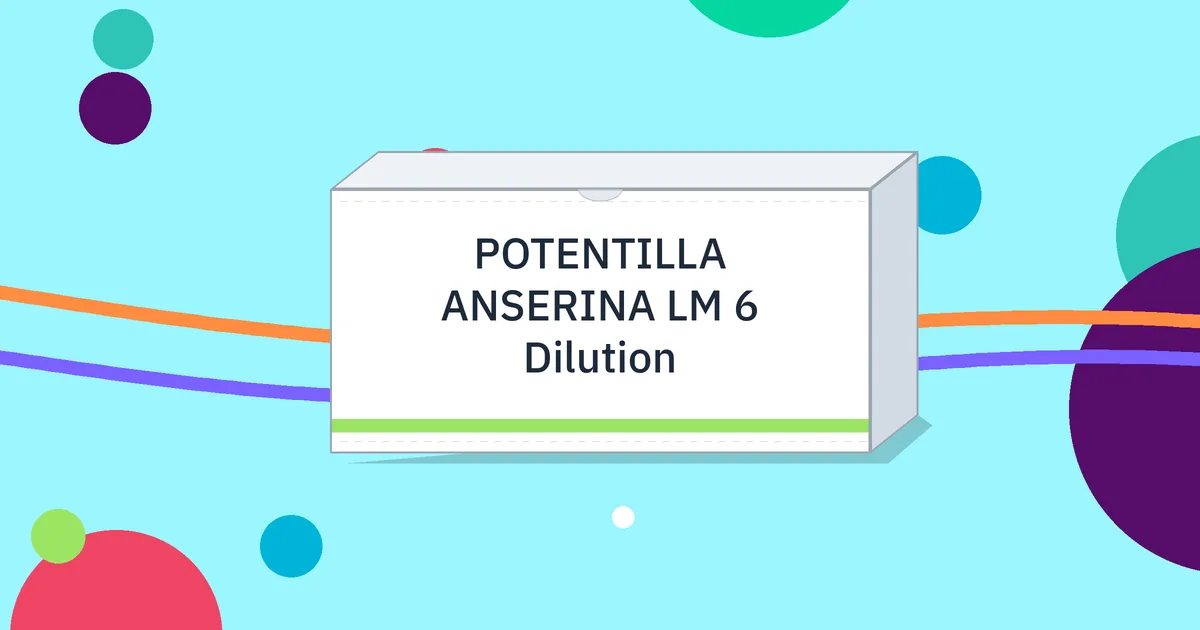 Symbolbild: Packung mit der Aufschrift POTENTILLA ANSERINA LM 6 Dilution (PZN 13665132) – Verfügbarkeit und Bezug in Apotheken in Frankfurt am Main