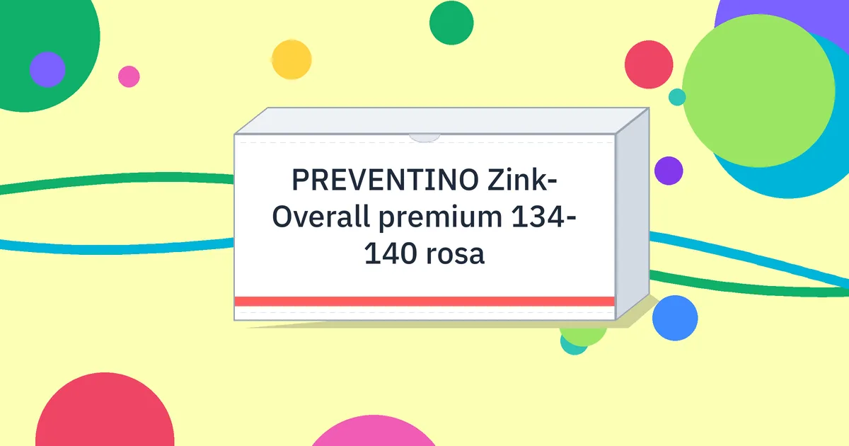 Symbolbild: Packung mit der Aufschrift PREVENTINO Zink-Overall premium 134-140 rosa (PZN 12446675) – Verfügbarkeit und Bezug in Apotheken in Frankfurt am Main