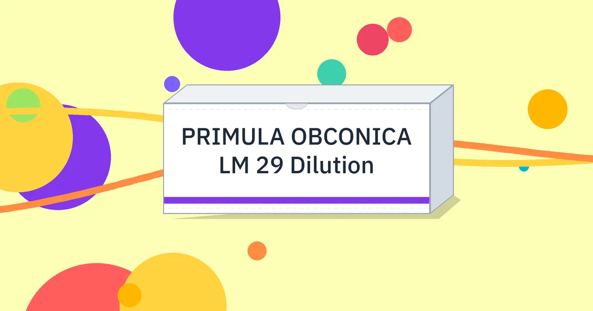 Symbolbild: Packung mit der Aufschrift PRIMULA OBCONICA LM 29 Dilution (PZN 13667243) – Verfügbarkeit und Bezug in Apotheken in Frankfurt am Main