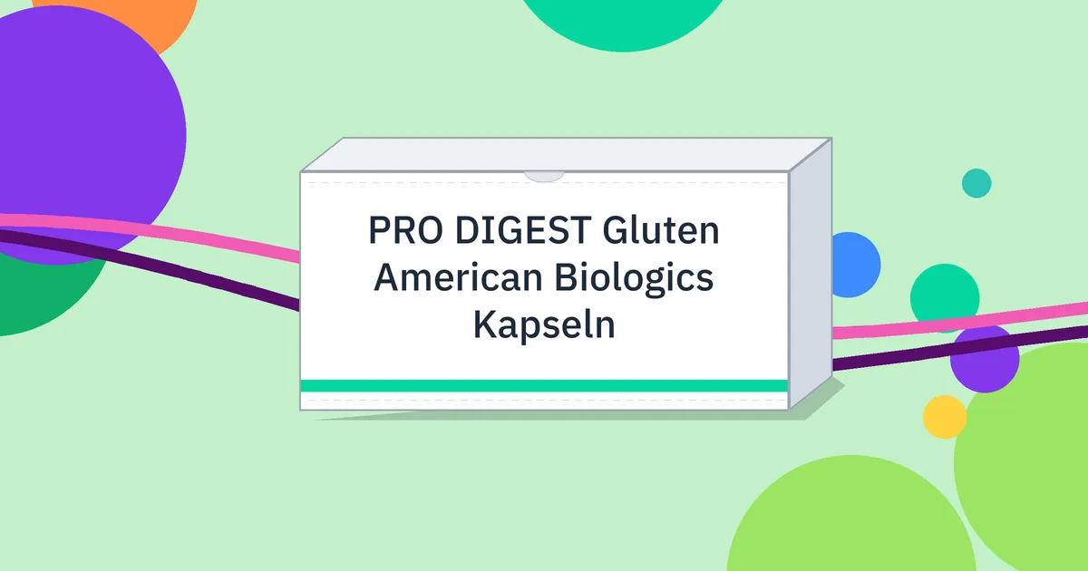 Symbolbild: Packung mit der Aufschrift PRO DIGEST Gluten American Biologics Kapseln (PZN 17997428) – Verfügbarkeit und Bezug in Apotheken in Frankfurt am Main