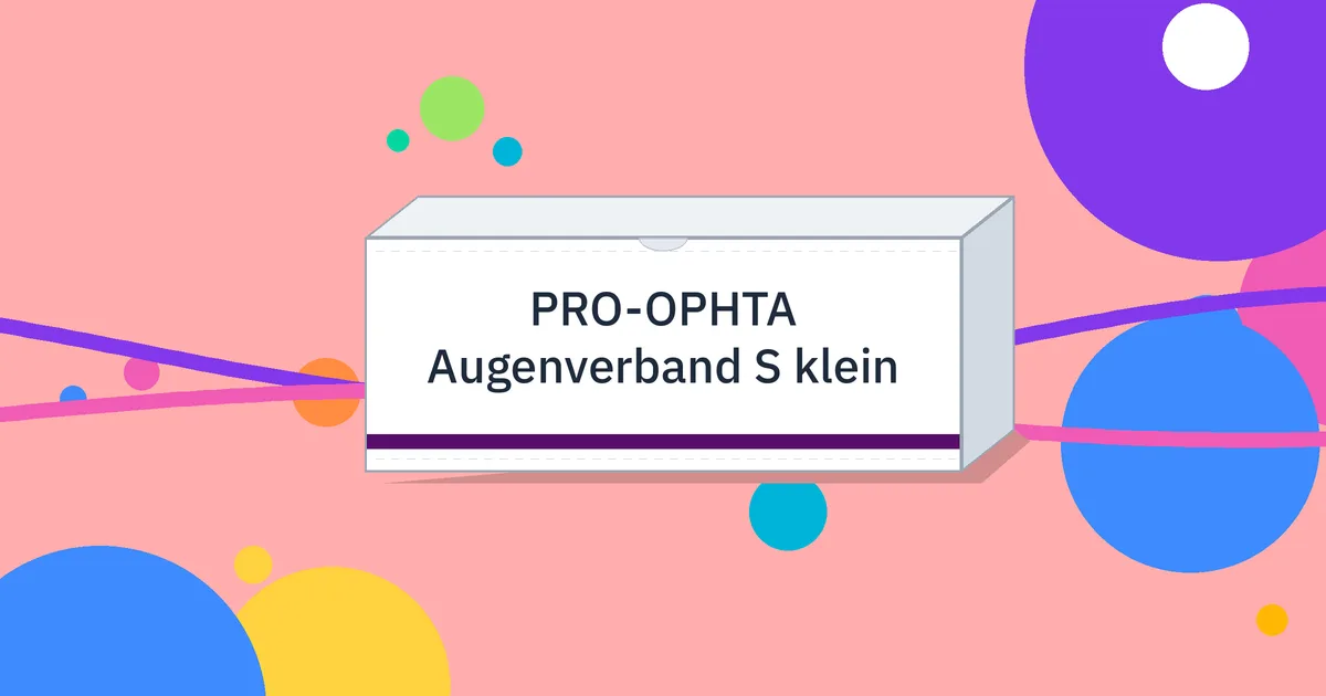 Symbolbild: Packung mit der Aufschrift PRO-OPHTA Augenverband S klein (PZN 19703313) – Verfügbarkeit und Bezug in Apotheken in Frankfurt am Main