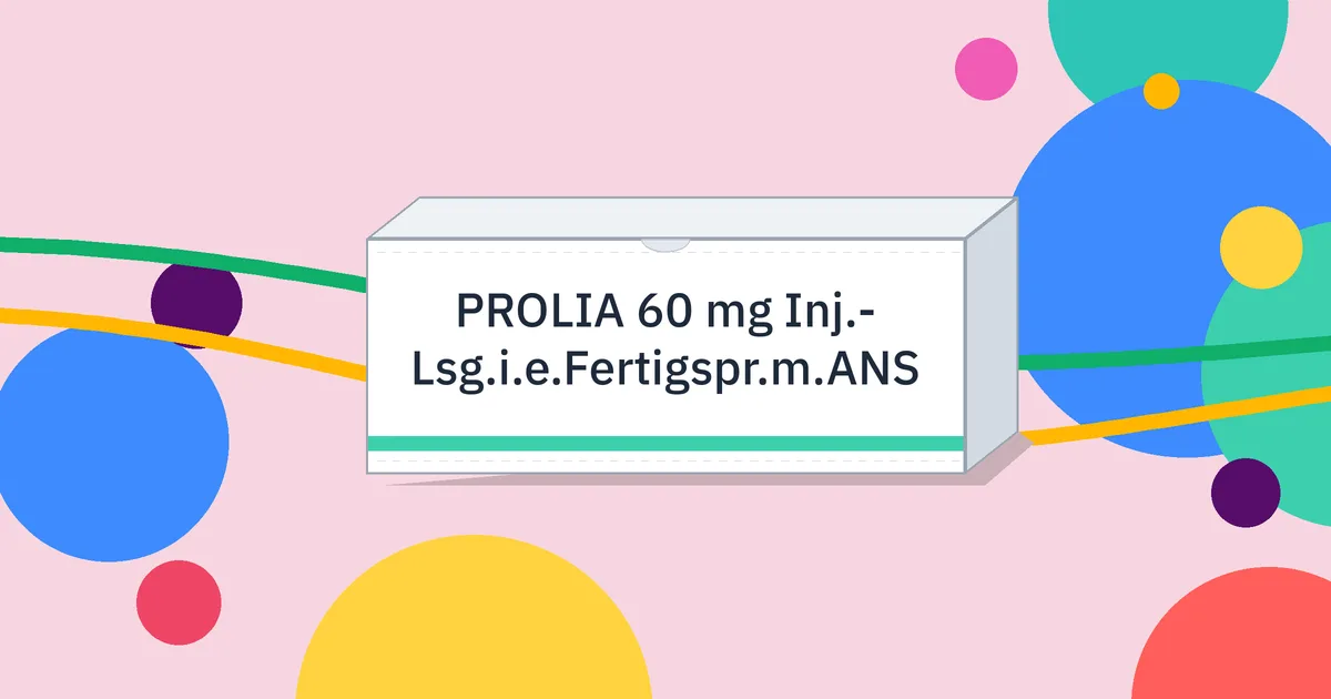 Symbolbild: Packung mit der Aufschrift PROLIA 60 mg Inj.-Lsg.i.e.Fertigspr.m.ANS (PZN 20299478) – Verfügbarkeit und Bezug in Apotheken in Frankfurt am Main
