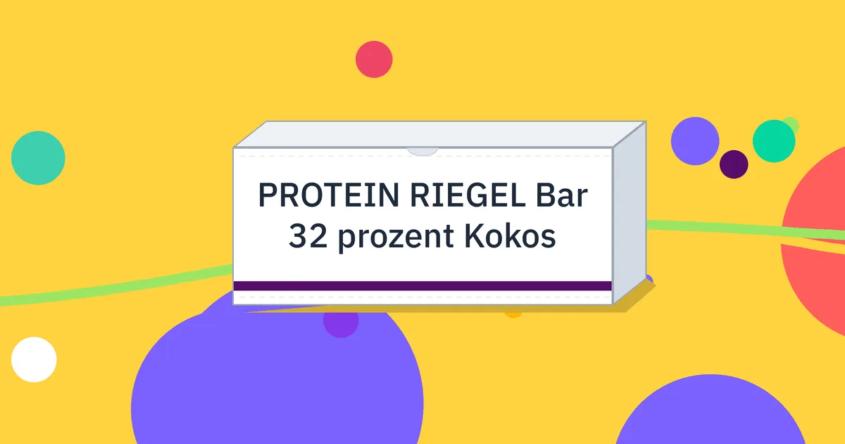 Symbolbild: Packung mit der Aufschrift PROTEIN RIEGEL Bar 32 prozent Kokos (PZN 12424254) – Verfügbarkeit und Bezug in Apotheken in Frankfurt am Main