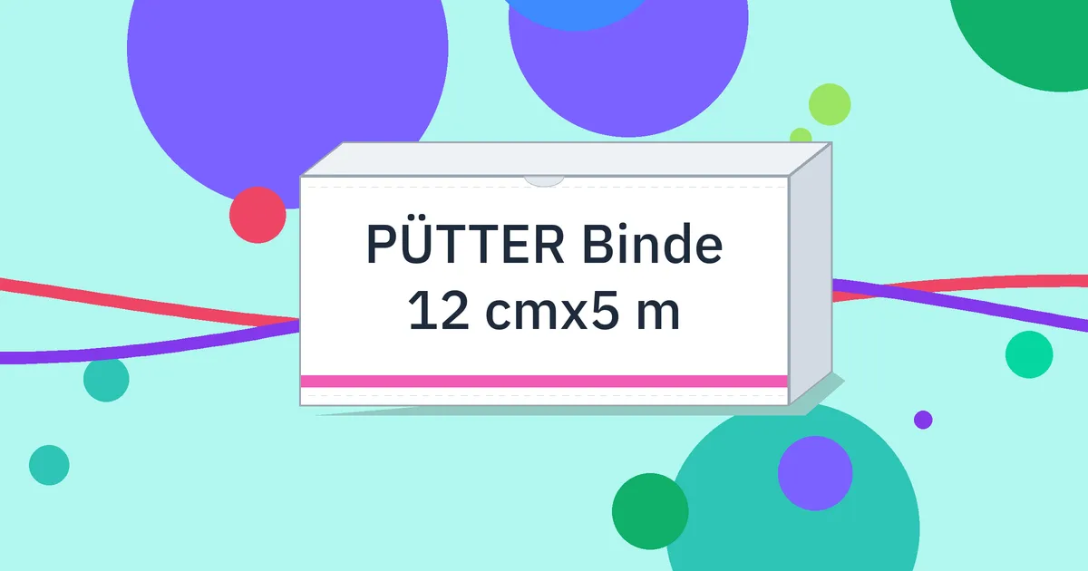 Symbolbild: Packung mit der Aufschrift PÜTTER Binde 12 cmx5 m (PZN 11313877) – Verfügbarkeit und Bezug in Apotheken in Frankfurt am Main