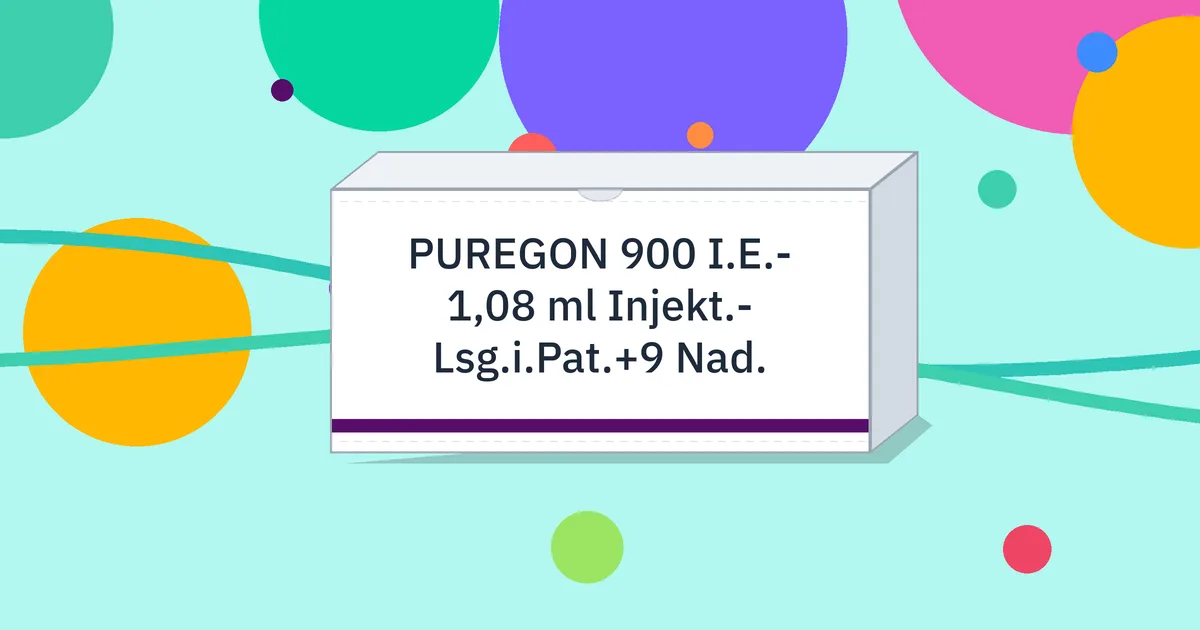 Symbolbild: Packung mit der Aufschrift PUREGON 900 I.E.-1,08 ml Injekt.-Lsg.i.Pat.+9 Nad. (PZN 14178167) – Verfügbarkeit und Bezug in Apotheken in Frankfurt am Main