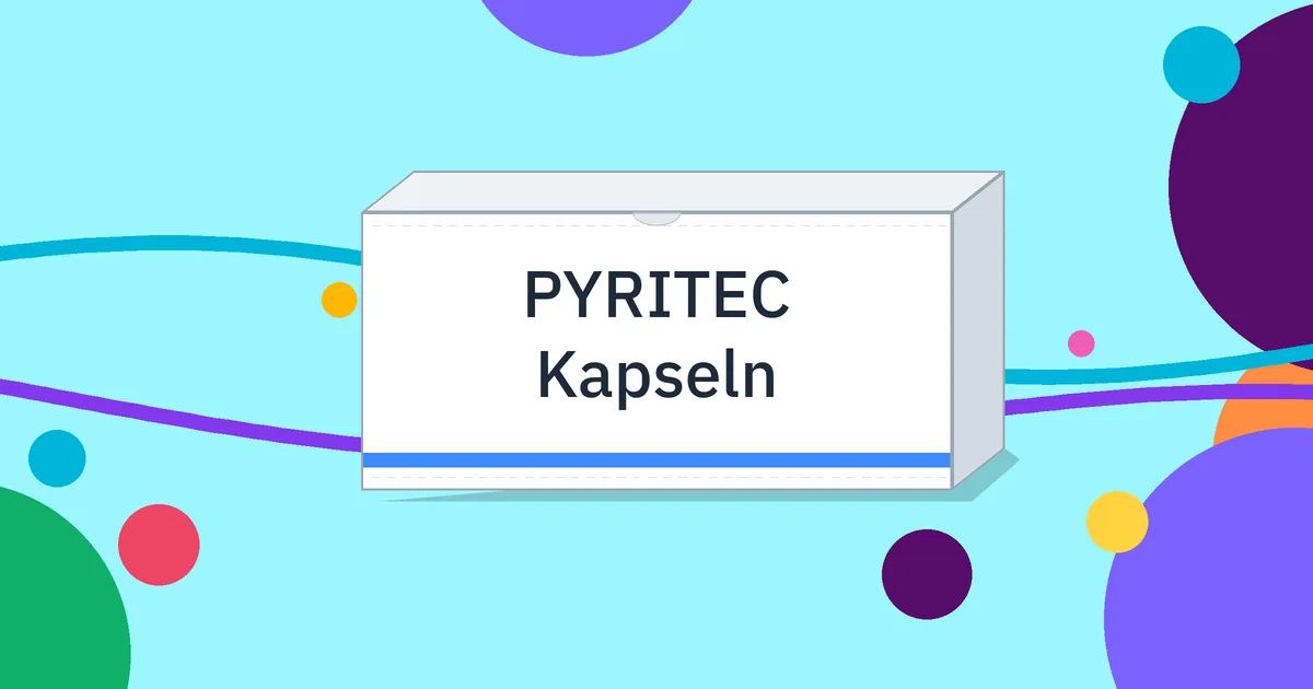 Symbolbild: Packung mit der Aufschrift PYRITEC Kapseln (PZN 08448875) – Verfügbarkeit und Bezug in Apotheken in Frankfurt am Main