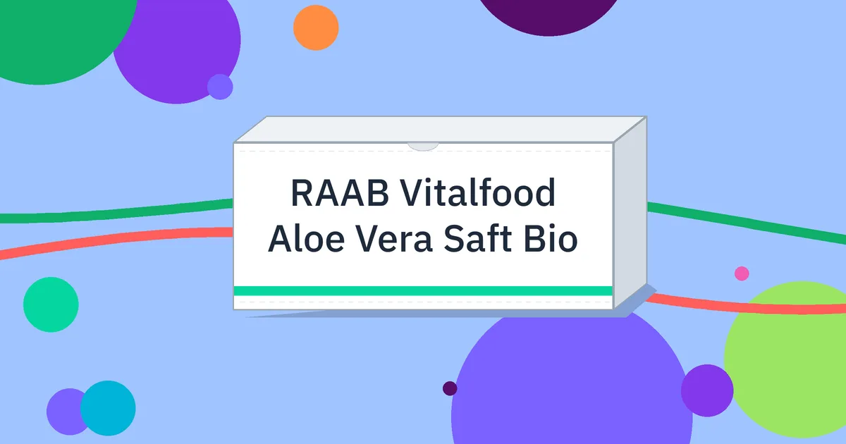 Symbolbild: Packung mit der Aufschrift RAAB Vitalfood Aloe Vera Saft Bio (PZN 19304837) – Verfügbarkeit und Bezug in Apotheken in Frankfurt am Main