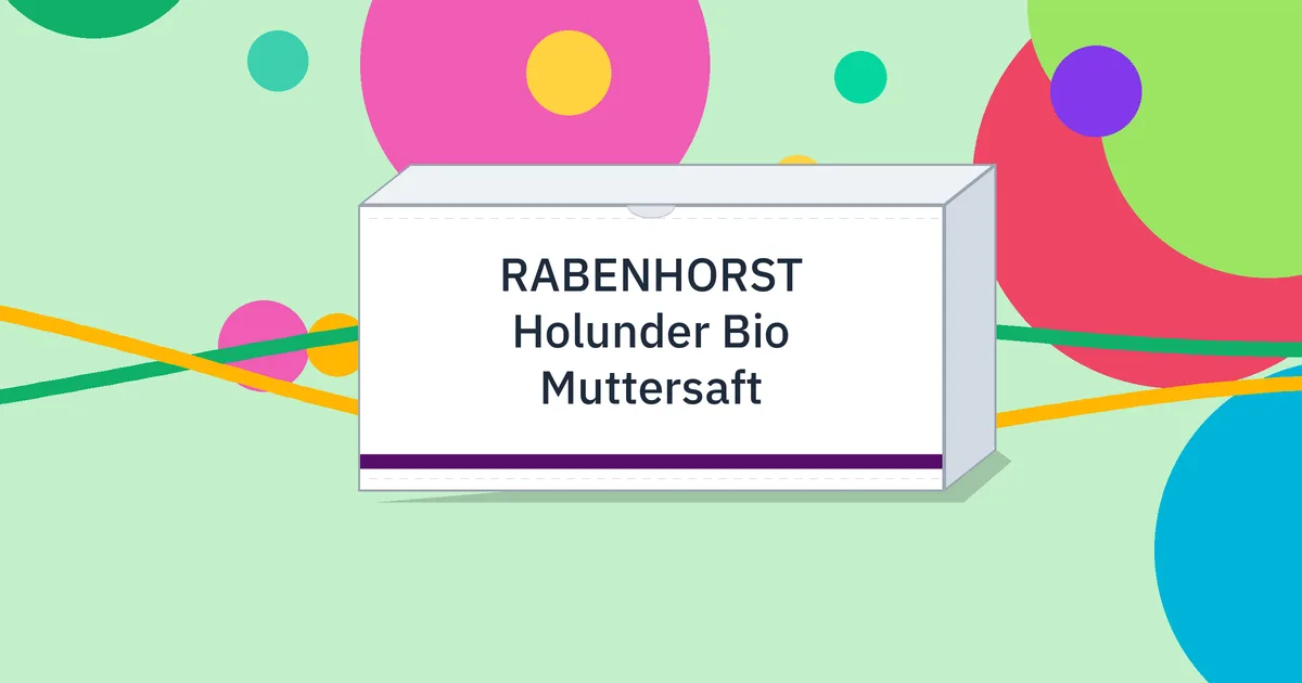 Symbolbild: Packung mit der Aufschrift RABENHORST Holunder Bio Muttersaft (PZN 06679352) – Verfügbarkeit und Bezug in Apotheken in Frankfurt am Main