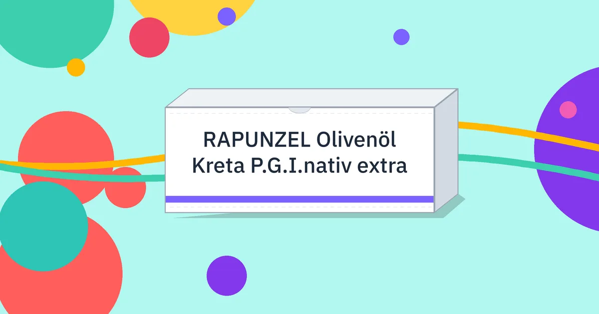 Symbolbild: Packung mit der Aufschrift RAPUNZEL Olivenöl Kreta P.G.I.nativ extra (PZN 20308970) – Verfügbarkeit und Bezug in Apotheken in Frankfurt am Main
