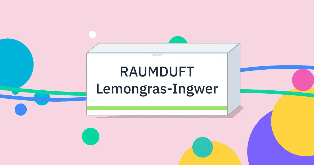 Symbolbild: Packung mit der Aufschrift RAUMDUFT Lemongras-Ingwer (PZN 14820221) – Verfügbarkeit und Bezug in Apotheken in Frankfurt am Main