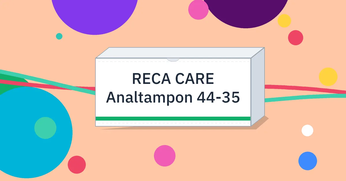 Symbolbild: Packung mit der Aufschrift RECA CARE Analtampon 44-35 (PZN 02075781) – Verfügbarkeit und Bezug in Apotheken in Frankfurt am Main