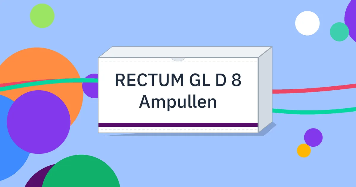 Symbolbild: Packung mit der Aufschrift RECTUM GL D 8 Ampullen (PZN 02956091) – Verfügbarkeit und Bezug in Apotheken in Frankfurt am Main