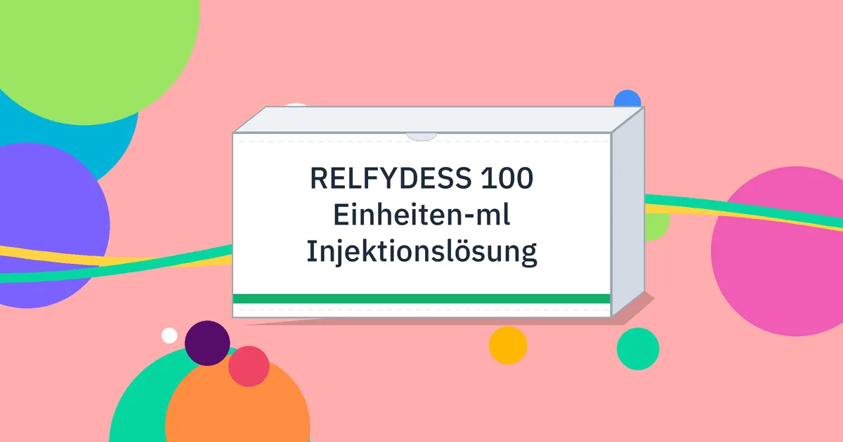 Symbolbild: Packung mit der Aufschrift RELFYDESS 100 Einheiten-ml Injektionslösung (PZN 19525780) – Verfügbarkeit und Bezug in Apotheken in Frankfurt am Main