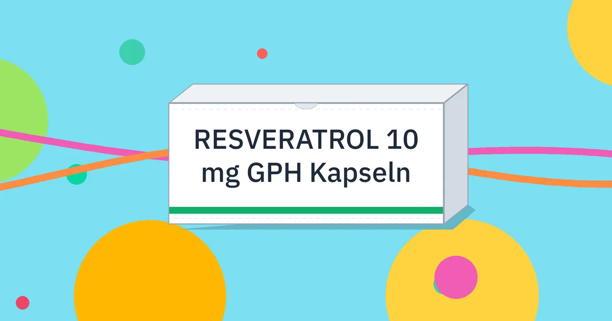 Symbolbild: Packung mit der Aufschrift RESVERATROL 10 mg GPH Kapseln (PZN 02563227) – Verfügbarkeit und Bezug in Apotheken in Frankfurt am Main