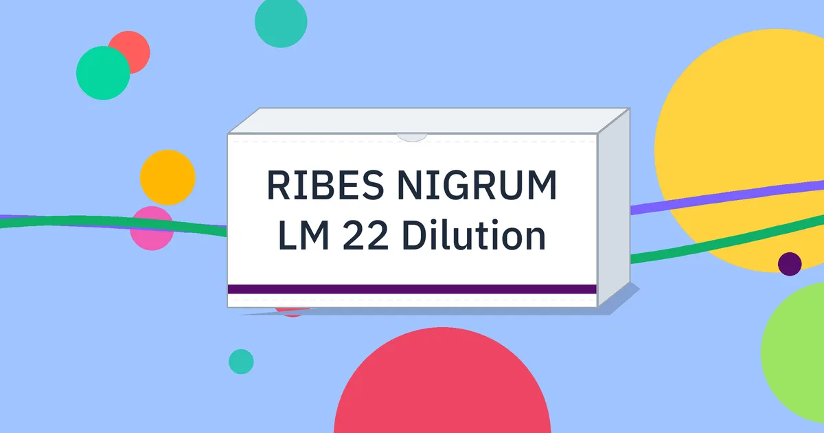 Symbolbild: Packung mit der Aufschrift RIBES NIGRUM LM 22 Dilution (PZN 13679045) – Verfügbarkeit und Bezug in Apotheken in Frankfurt am Main