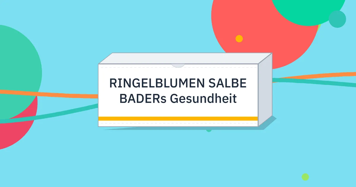 Symbolbild: Packung mit der Aufschrift RINGELBLUMEN SALBE BADERs Gesundheit (PZN 16666965) – Verfügbarkeit und Bezug in Apotheken in Frankfurt am Main