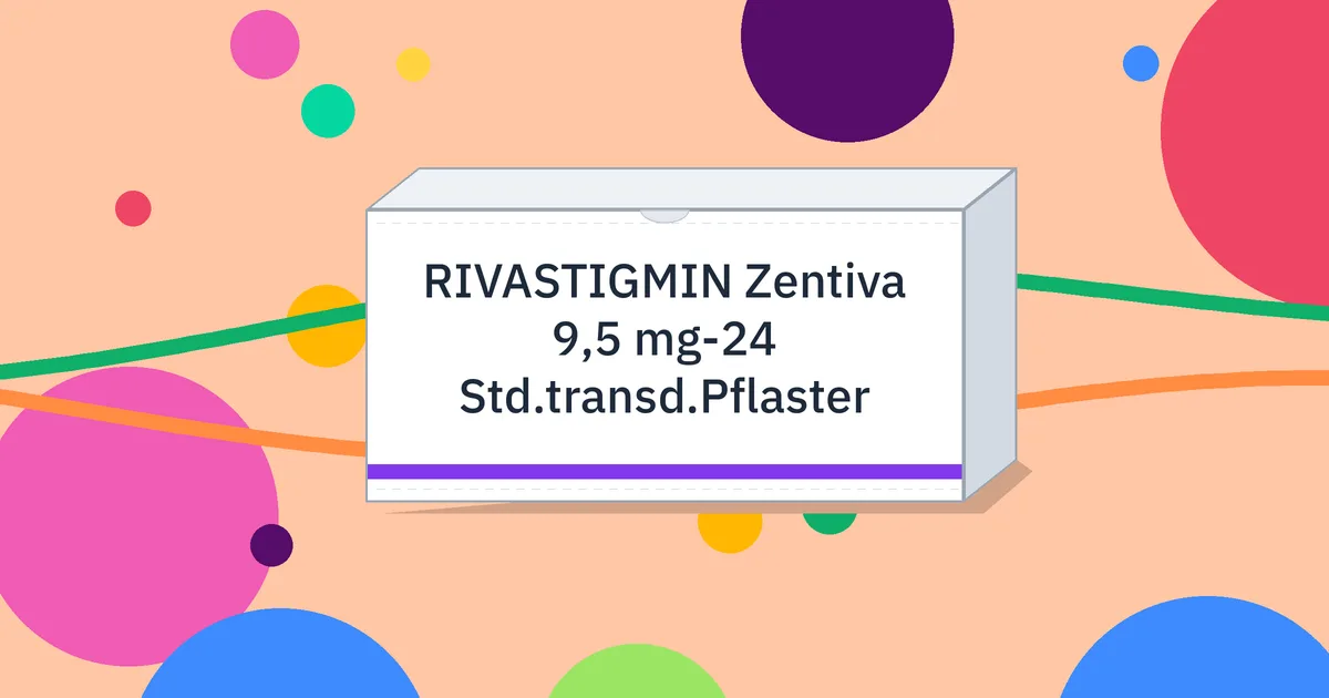Symbolbild: Packung mit der Aufschrift RIVASTIGMIN Zentiva 9,5 mg-24 Std.transd.Pflaster (PZN 18850242) – Verfügbarkeit und Bezug in Apotheken in Frankfurt am Main