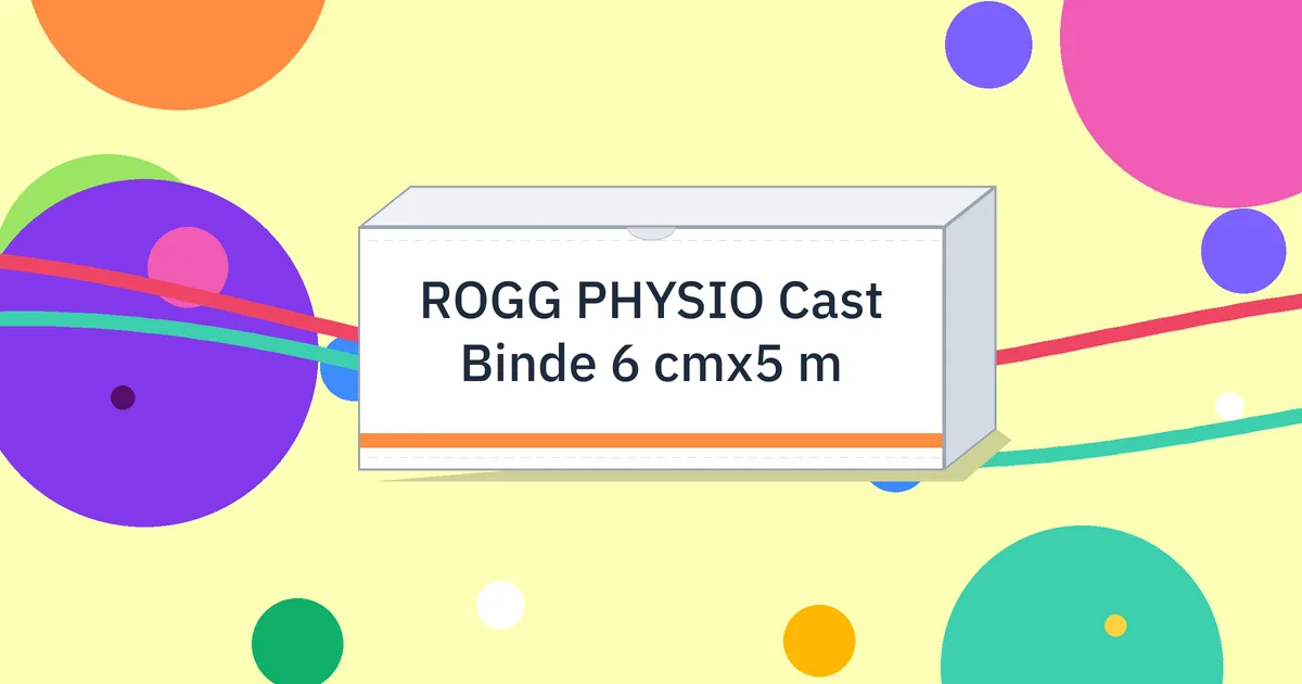 Symbolbild: Packung mit der Aufschrift ROGG PHYSIO Cast Binde 6 cmx5 m (PZN 04049641) – Verfügbarkeit und Bezug in Apotheken in Frankfurt am Main