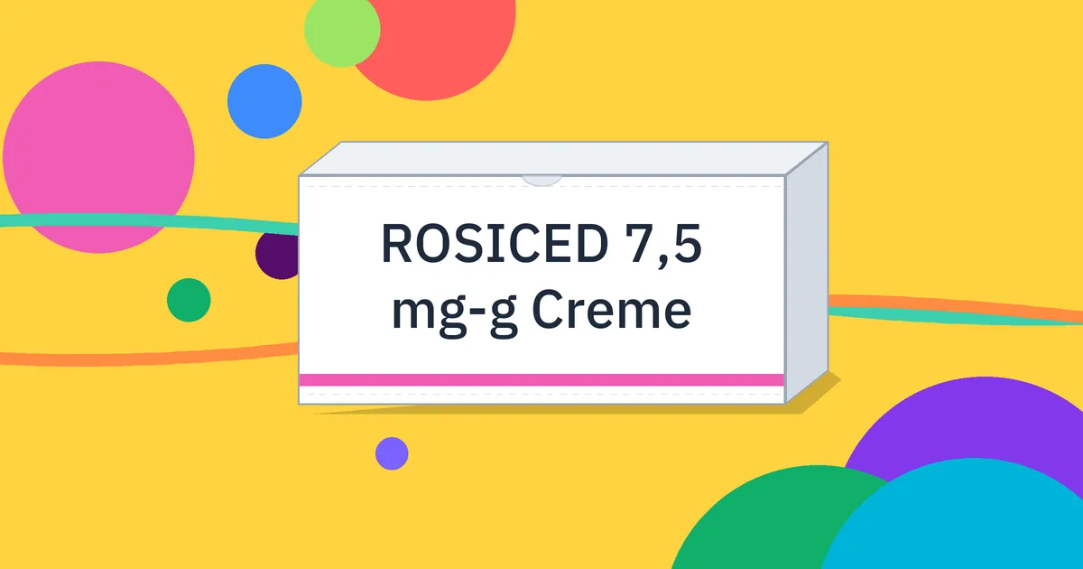 Symbolbild: Packung mit der Aufschrift ROSICED 7,5 mg-g Creme (PZN 00212239) – Verfügbarkeit und Bezug in Apotheken in Frankfurt am Main
