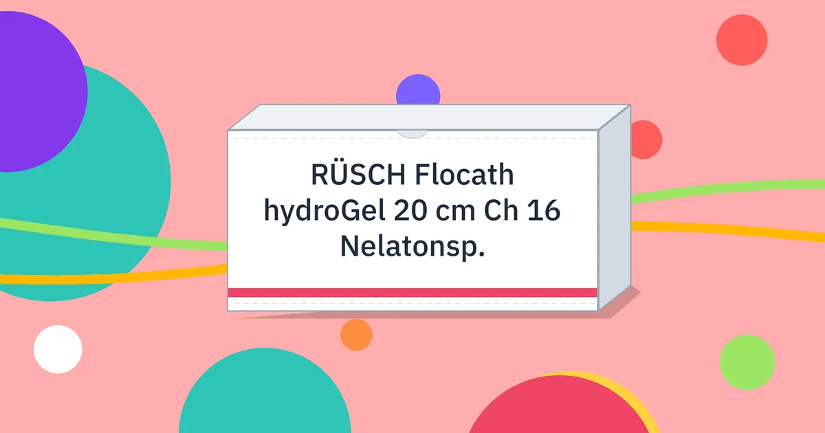 Symbolbild: Packung mit der Aufschrift RÜSCH Flocath hydroGel 20 cm Ch 16 Nelatonsp. (PZN 02163060) – Verfügbarkeit und Bezug in Apotheken in Frankfurt am Main
