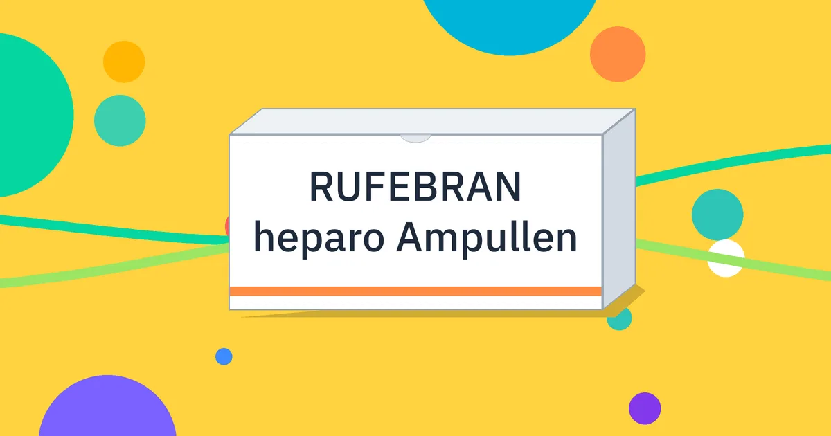 Symbolbild: Packung mit der Aufschrift RUFEBRAN heparo Ampullen (PZN 01085205) – Verfügbarkeit und Bezug in Apotheken in Frankfurt am Main