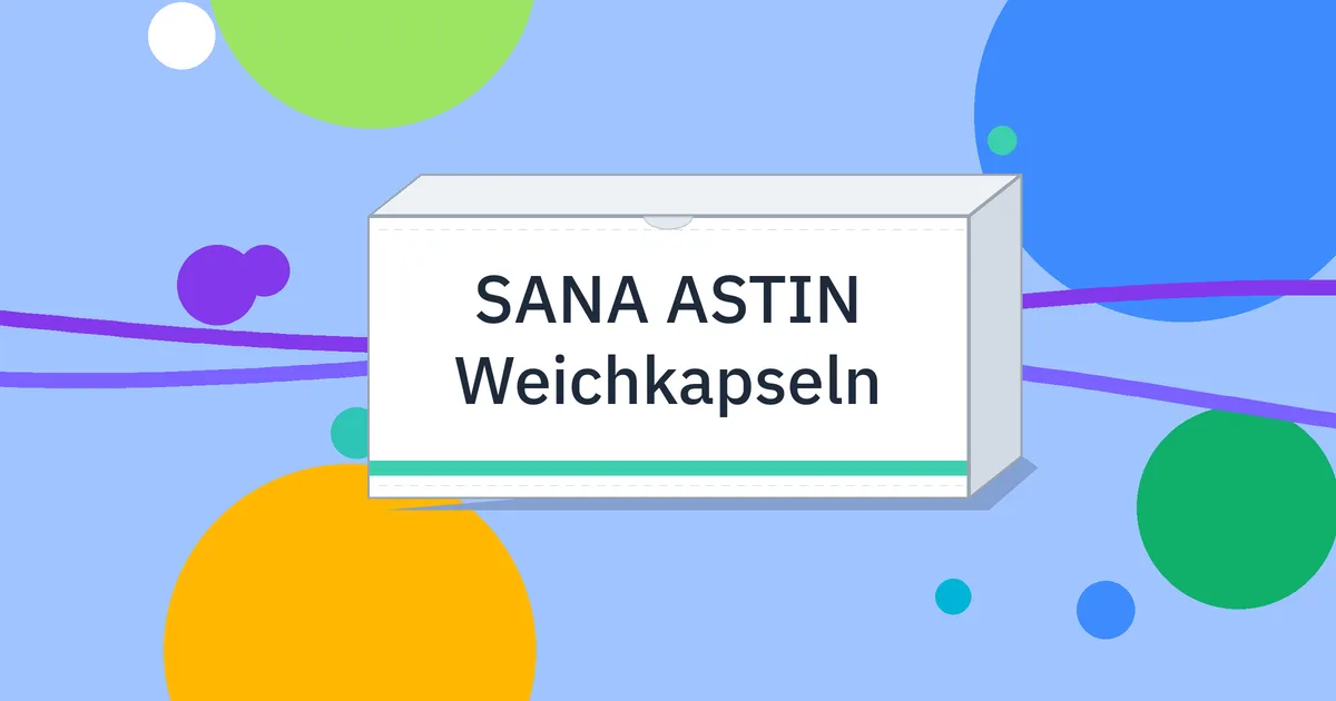 Symbolbild: Packung mit der Aufschrift SANA ASTIN Weichkapseln (PZN 12871220) – Verfügbarkeit und Bezug in Apotheken in Frankfurt am Main