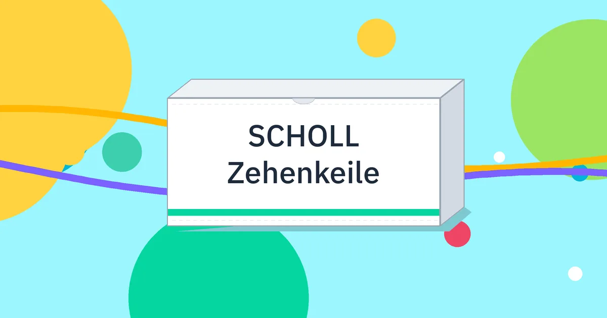 Symbolbild: Packung mit der Aufschrift SCHOLL Zehenkeile (PZN 18296515) – Verfügbarkeit und Bezug in Apotheken in Frankfurt am Main