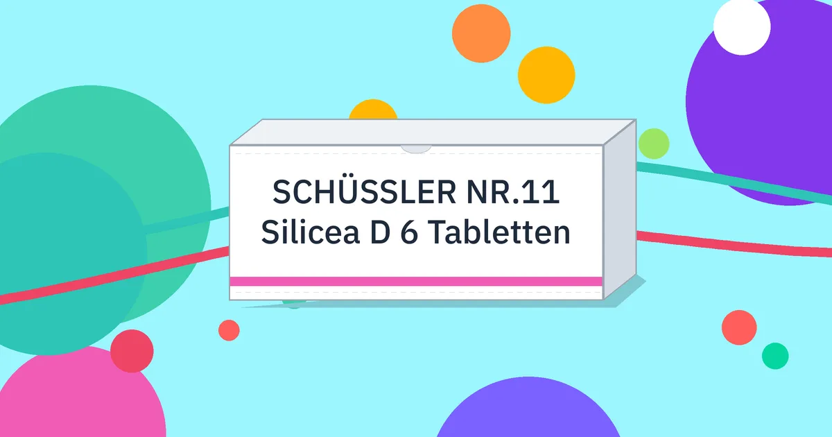 Symbolbild: Packung mit der Aufschrift SCHÜSSLER NR.11 Silicea D 6 Tabletten (PZN 12410022) – Verfügbarkeit und Bezug in Apotheken in Frankfurt am Main