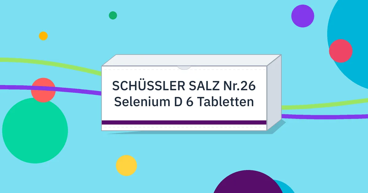 Symbolbild: Packung mit der Aufschrift SCHÜSSLER SALZ Nr.26 Selenium D 6 Tabletten (PZN 19644131) – Verfügbarkeit und Bezug in Apotheken in Frankfurt am Main