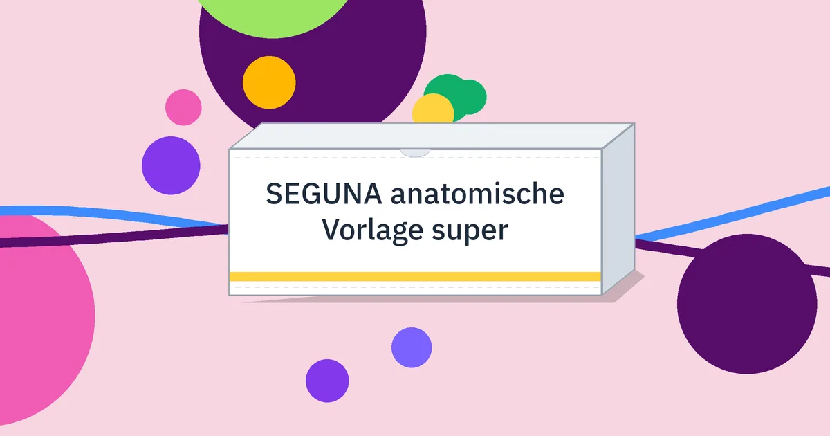 Symbolbild: Packung mit der Aufschrift SEGUNA anatomische Vorlage super (PZN 15195274) – Verfügbarkeit und Bezug in Apotheken in Frankfurt am Main