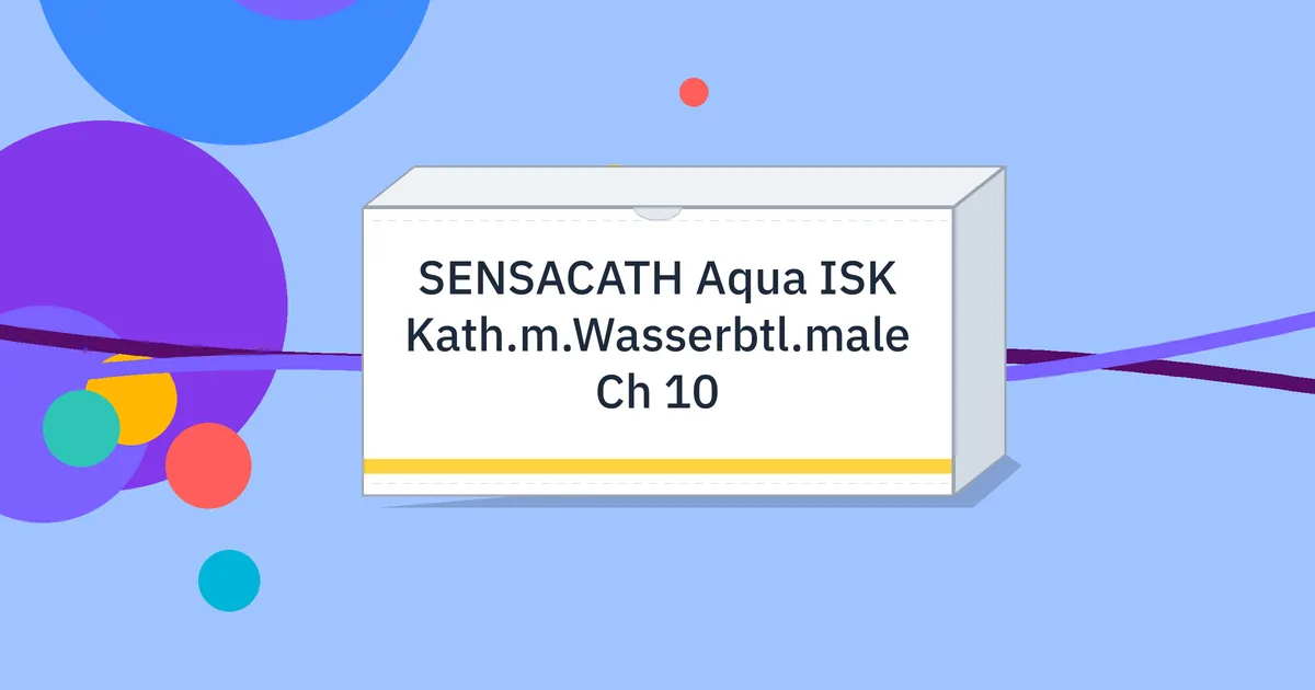 Symbolbild: Packung mit der Aufschrift SENSACATH Aqua ISK Kath.m.Wasserbtl.male Ch 10 (PZN 19856028) – Verfügbarkeit und Bezug in Apotheken in Frankfurt am Main