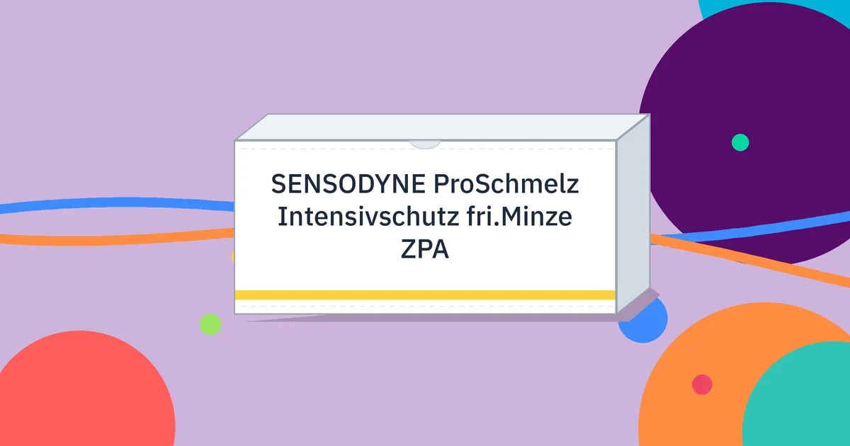 Symbolbild: Packung mit der Aufschrift SENSODYNE ProSchmelz Intensivschutz fri.Minze ZPA (PZN 19904572) – Verfügbarkeit und Bezug in Apotheken in Frankfurt am Main