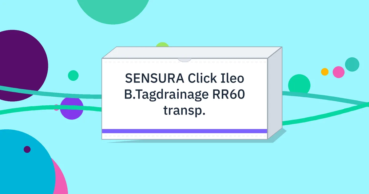 Symbolbild: Packung mit der Aufschrift SENSURA Click Ileo B.Tagdrainage RR60 transp. (PZN 07790844) – Verfügbarkeit und Bezug in Apotheken in Frankfurt am Main