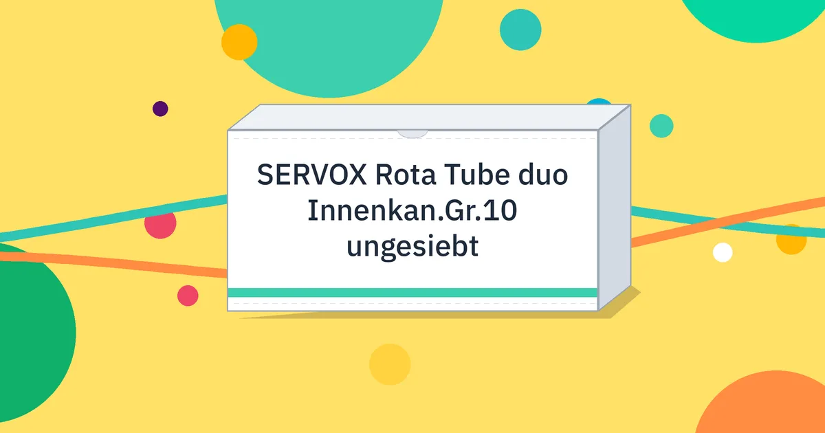 Symbolbild: Packung mit der Aufschrift SERVOX Rota Tube duo Innenkan.Gr.10 ungesiebt (PZN 16933550) – Verfügbarkeit und Bezug in Apotheken in Frankfurt am Main