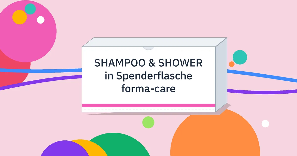 Symbolbild: Packung mit der Aufschrift SHAMPOO & SHOWER in Spenderflasche forma-care (PZN 12499223) – Verfügbarkeit und Bezug in Apotheken in Frankfurt am Main