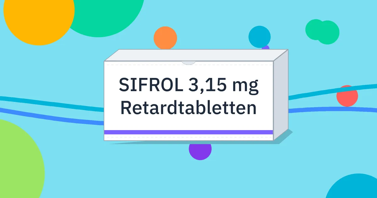 Symbolbild: Packung mit der Aufschrift SIFROL 3,15 mg Retardtabletten (PZN 03319699) – Verfügbarkeit und Bezug in Apotheken in Frankfurt am Main