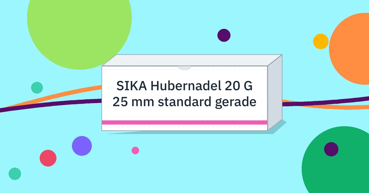 Symbolbild: Packung mit der Aufschrift SIKA Hubernadel 20 G 25 mm standard gerade (PZN 03054189) – Verfügbarkeit und Bezug in Apotheken in Frankfurt am Main