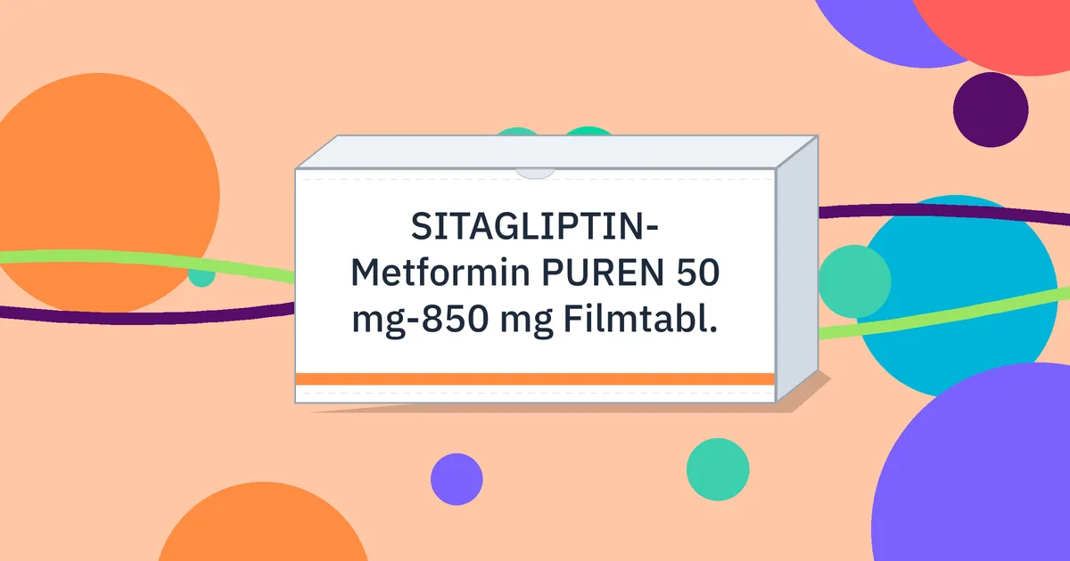 Symbolbild: Packung mit der Aufschrift SITAGLIPTIN-Metformin PUREN 50 mg-850 mg Filmtabl. (PZN 18361916) – Verfügbarkeit und Bezug in Apotheken in Frankfurt am Main