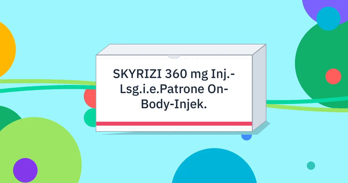 Symbolbild: Packung mit der Aufschrift SKYRIZI 360 mg Inj.-Lsg.i.e.Patrone On-Body-Injek. (PZN 19727667) – Verfügbarkeit und Bezug in Apotheken in Frankfurt am Main
