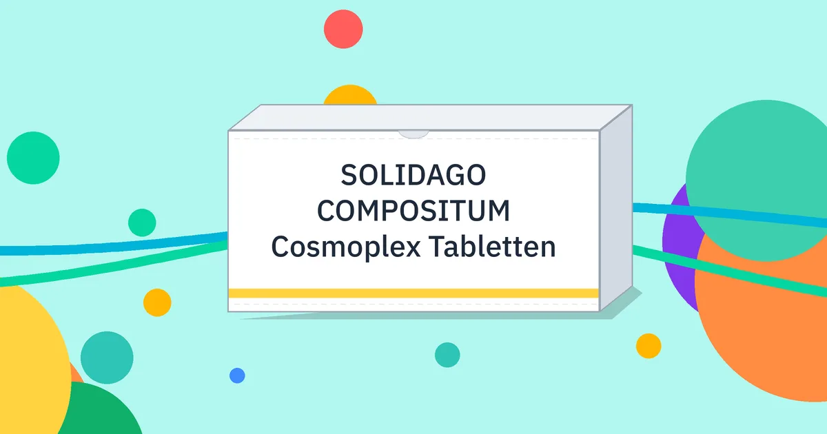 Symbolbild: Packung mit der Aufschrift SOLIDAGO COMPOSITUM Cosmoplex Tabletten (PZN 04329062) – Verfügbarkeit und Bezug in Apotheken in Frankfurt am Main