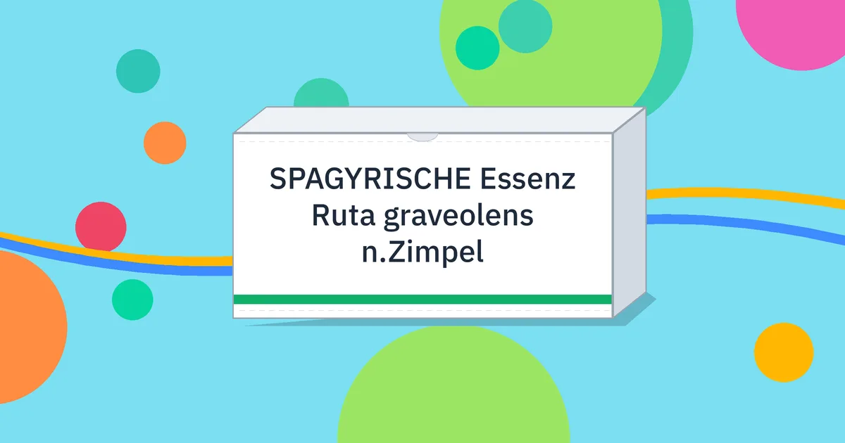 Symbolbild: Packung mit der Aufschrift SPAGYRISCHE Essenz Ruta graveolens n.Zimpel (PZN 00917690) – Verfügbarkeit und Bezug in Apotheken in Frankfurt am Main