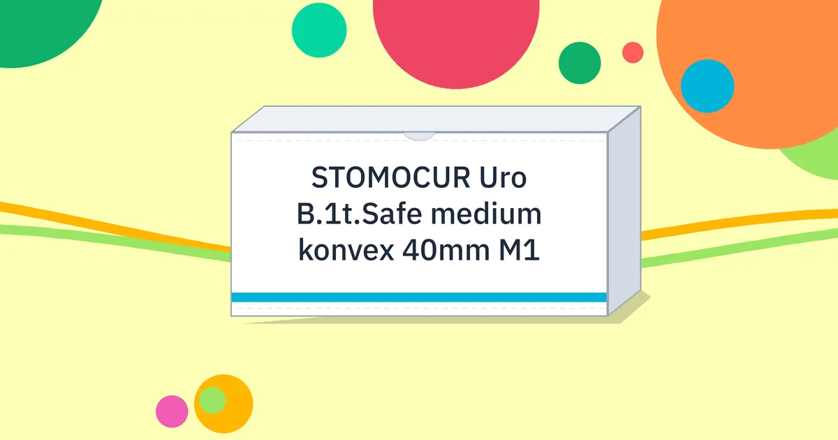 Symbolbild: Packung mit der Aufschrift STOMOCUR Uro B.1t.Safe medium konvex 40mm M1 (PZN 17557793) – Verfügbarkeit und Bezug in Apotheken in Frankfurt am Main