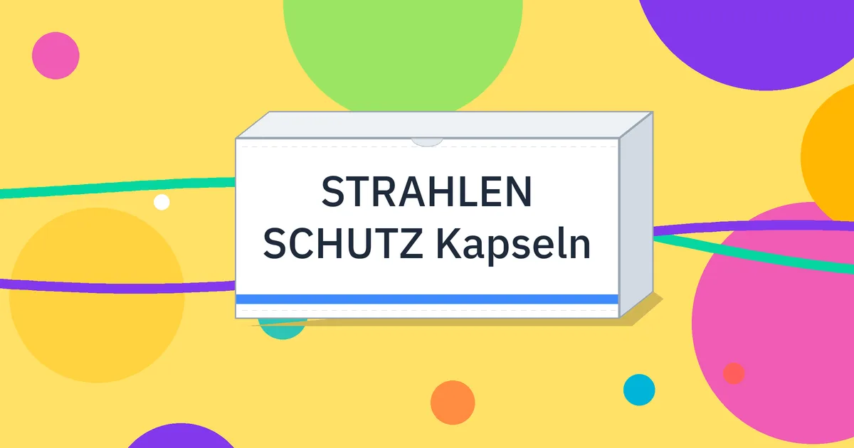 Symbolbild: Packung mit der Aufschrift STRAHLEN SCHUTZ Kapseln (PZN 08926464) – Verfügbarkeit und Bezug in Apotheken in Frankfurt am Main