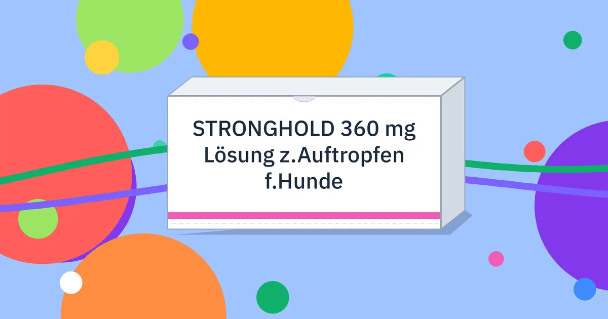 Symbolbild: Packung mit der Aufschrift STRONGHOLD 360 mg Lösung z.Auftropfen f.Hunde (PZN 12731447) – Verfügbarkeit und Bezug in Apotheken in Frankfurt am Main