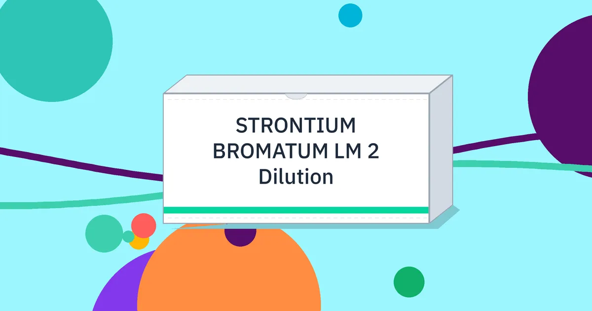 Symbolbild: Packung mit der Aufschrift STRONTIUM BROMATUM LM 2 Dilution (PZN 13202610) – Verfügbarkeit und Bezug in Apotheken in Frankfurt am Main