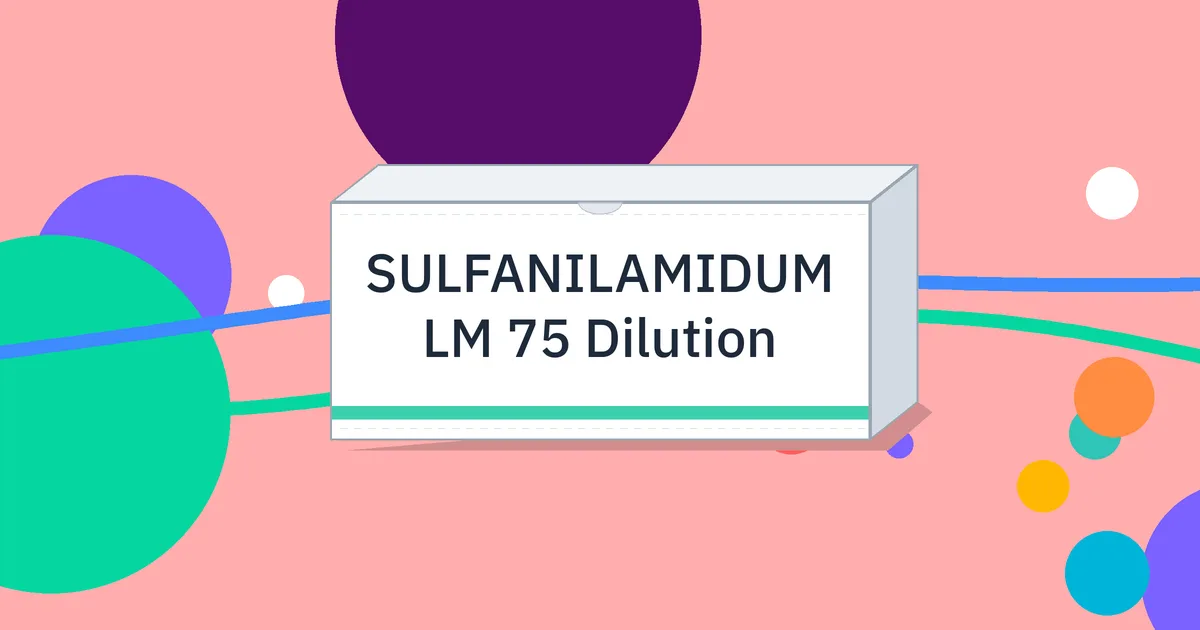 Symbolbild: Packung mit der Aufschrift SULFANILAMIDUM LM 75 Dilution (PZN 13209345) – Verfügbarkeit und Bezug in Apotheken in Frankfurt am Main